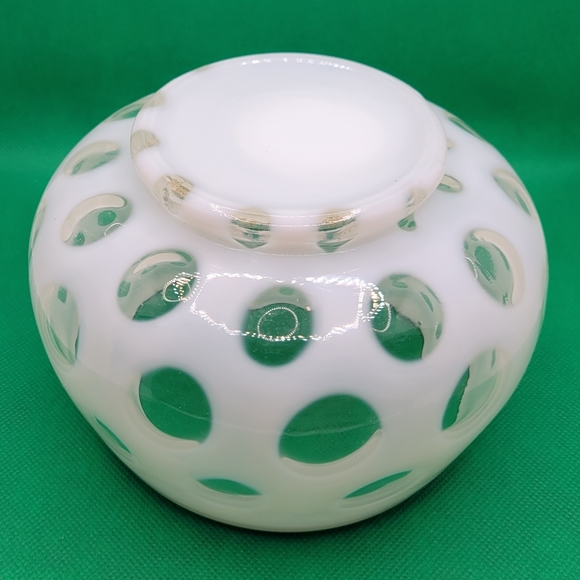 Vintage | Accents | Vintage Coin Dot Glass Bowl White To Clear Cut 4 ...